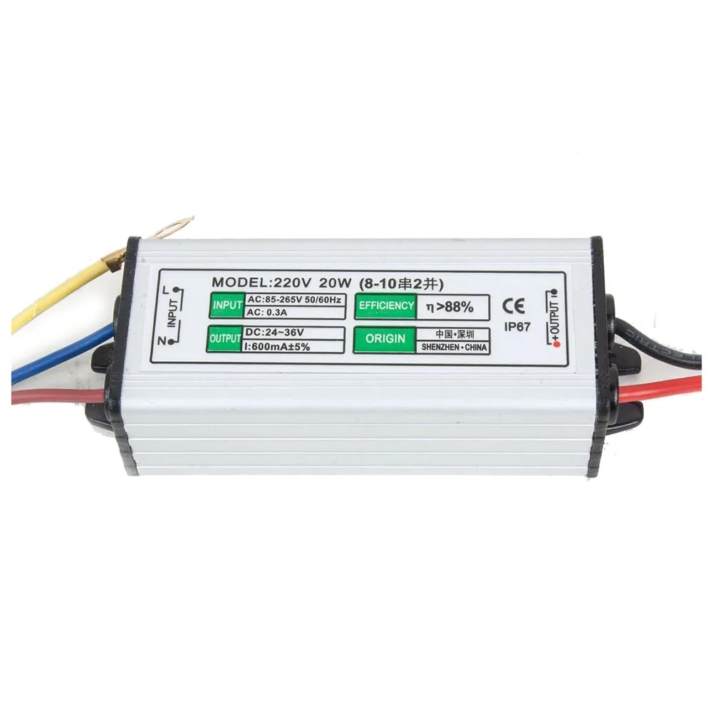 HFES New 20W LED Driver Waterproof IP67 Power Supply High Power Adapter ...