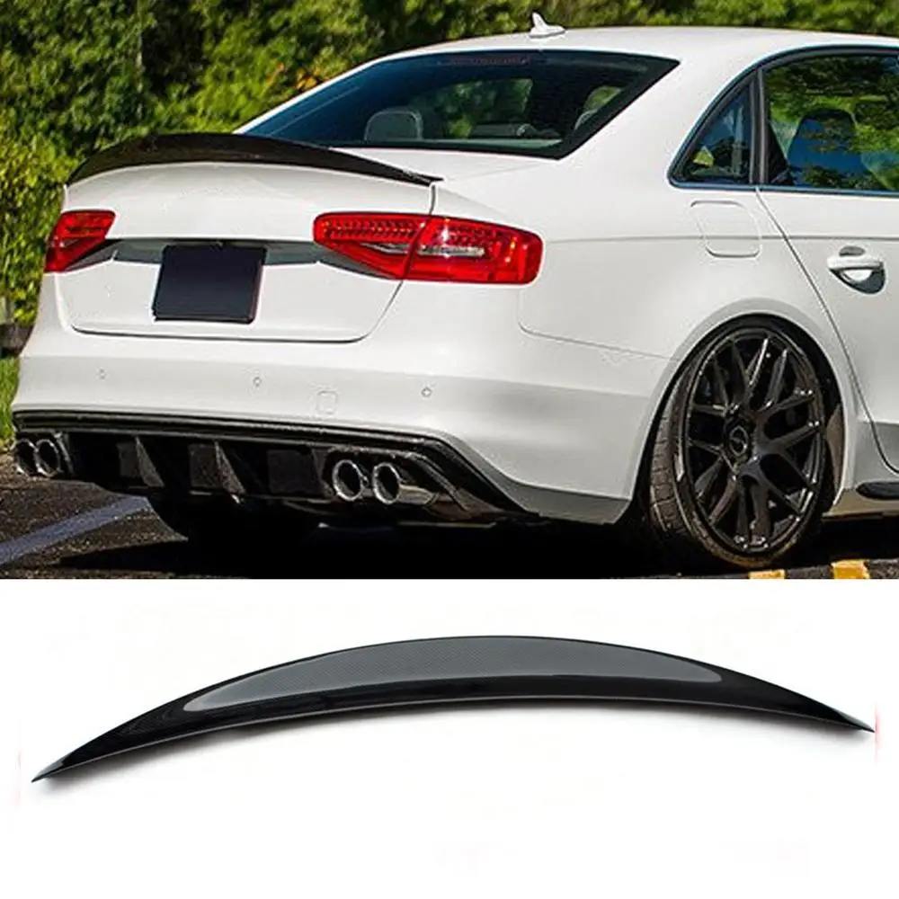 S4 A4 HK Style Carbon Fiber Rear Spoiler Wing For Audi A4 B8 5 S4 4