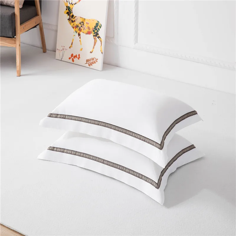 Luxury Korean Hotel Style 47x74cm Rectangle Down Pillow Or Use Massage Fluffy Pillow 100 Cotton