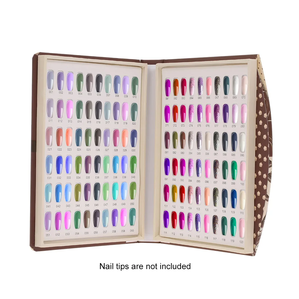 120 Colors False Nail Color Book Nail Tips Color Display Card Chart ...