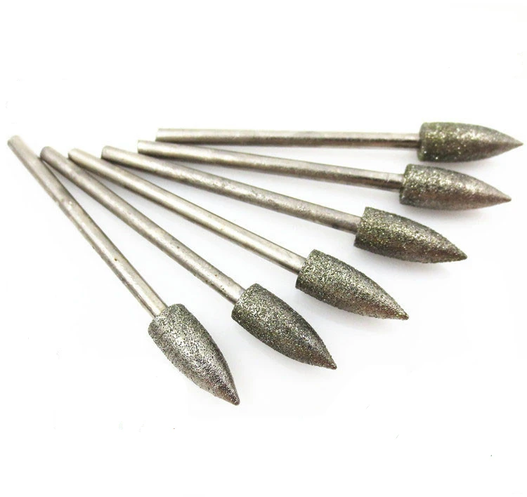 50pcs/lot 2.35mm Mandrel M Diamond Grinding Burr Drill Bits Bistrique ...