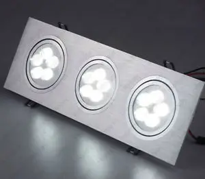 Triple Head 15w 3x5w High Power Led Ceiling Light Fixture Grill ...