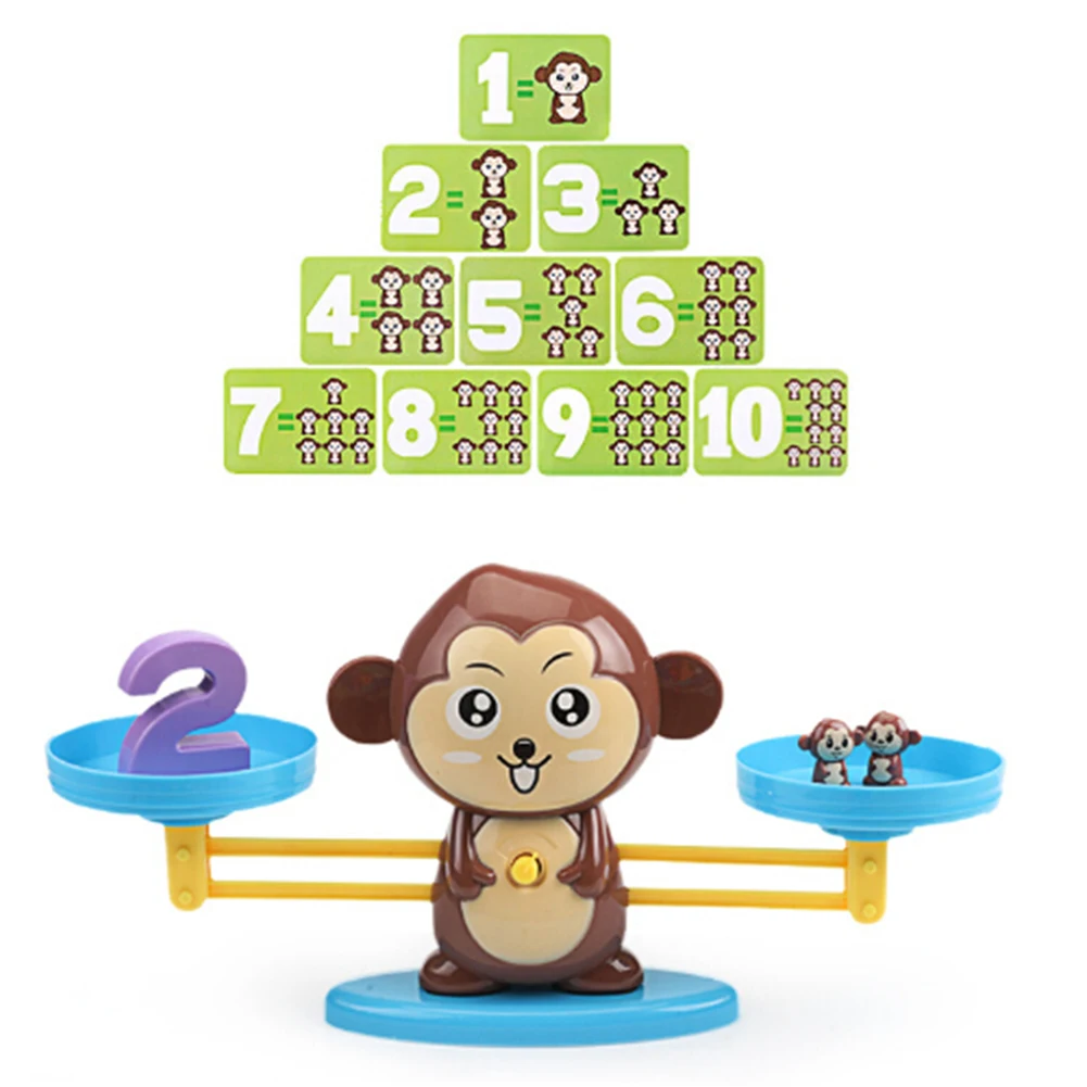 Cartoon Animal Number Balancing Scale Math Game Toddler Early ...