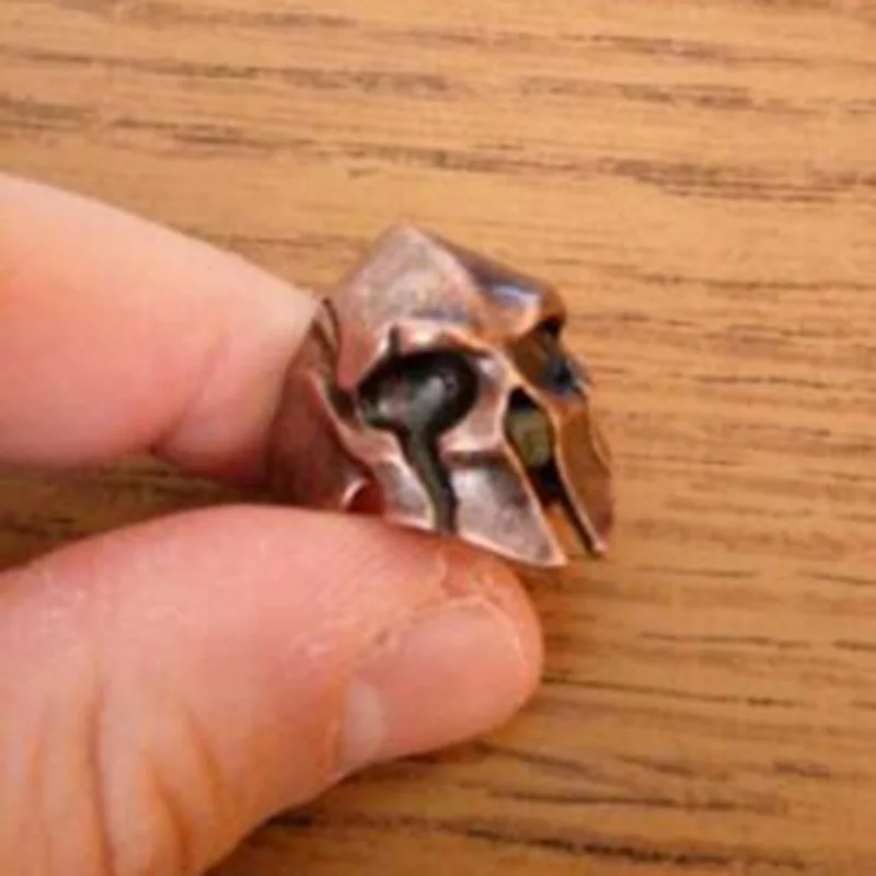 Punk Gothic Biker Skull Ring Spartan Hero Mask Helmet Nordic Pagan ...