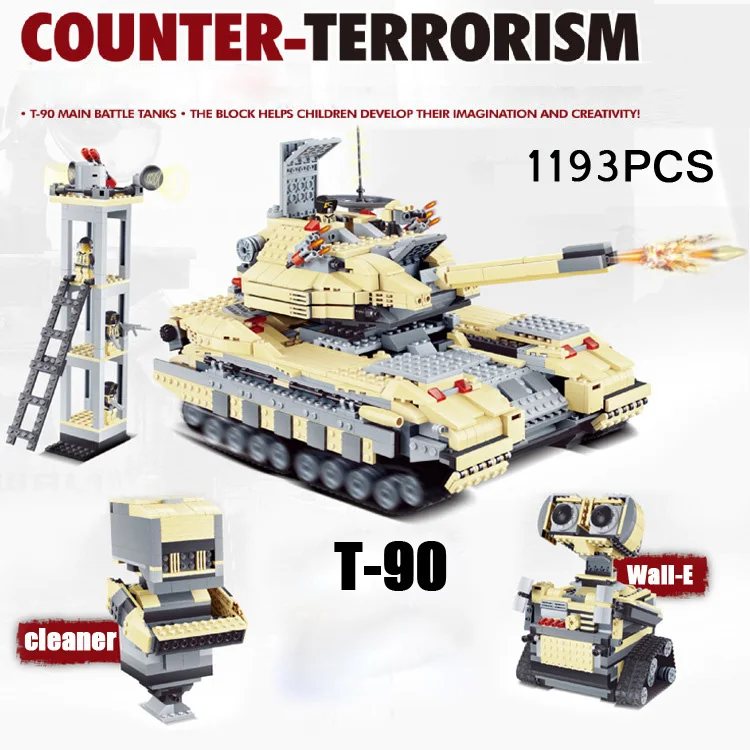 New-military-counter-terrorism-3in1-Russian-T-90-Tank-building-block ...