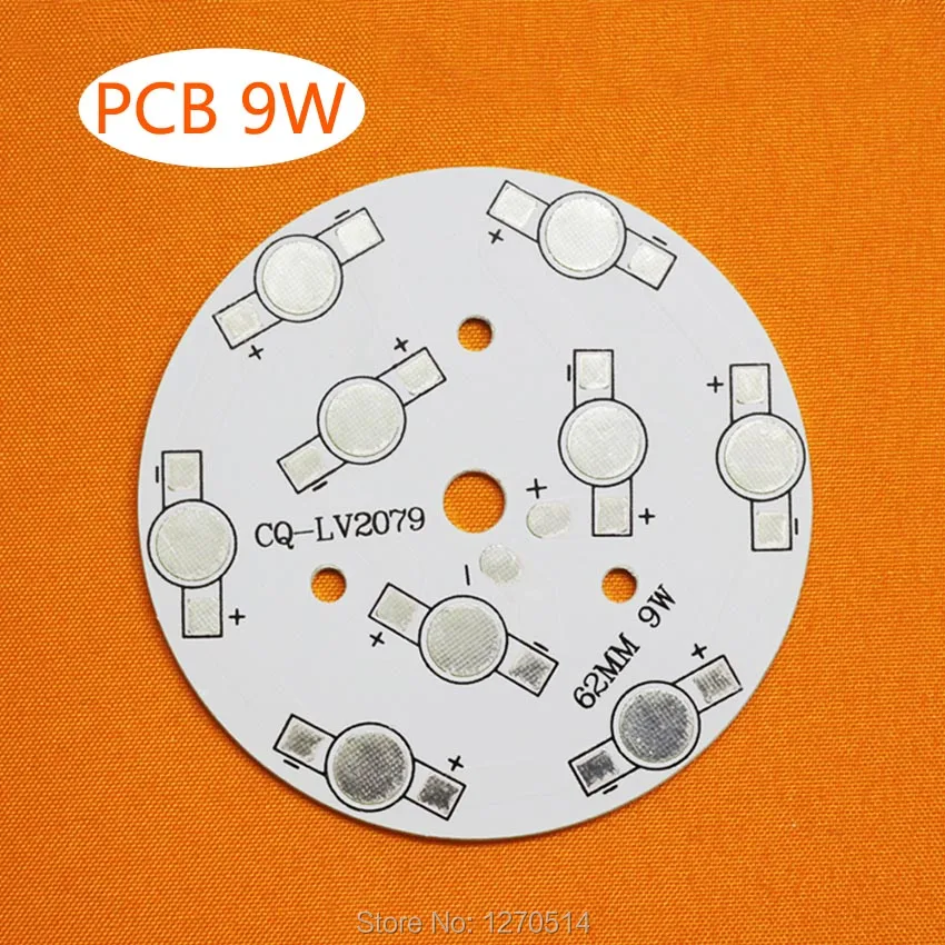 15pcs/lot, 9W LED PCB, 62mm for 9pcs LEDs, aluminum plate base ...