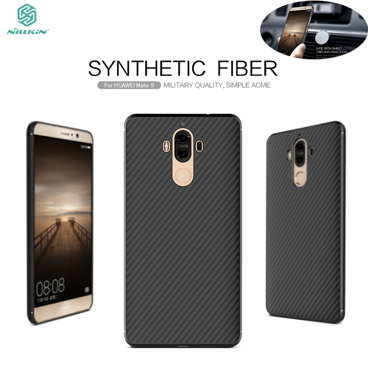 Huawei-Mate-9-Case-Nillkin-Synthetic-Fiber-Hard-Back-Cover-PP-Plastic ...
