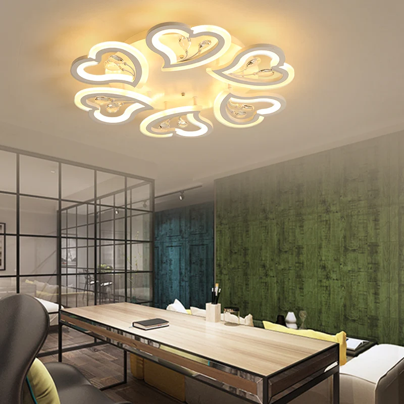 Heart Design LED Chandeliers plafond lamp Lighting For Living room ...