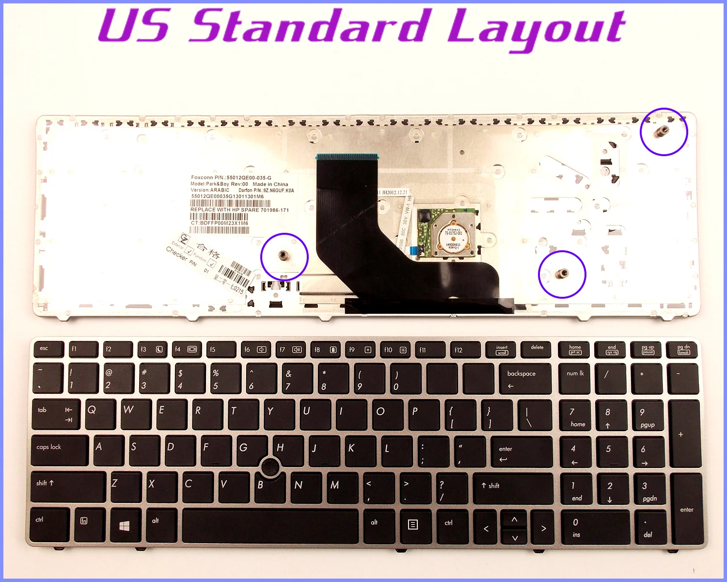 New US Layout Keyboard for HP 550121C00 035 G 55010LH00 289 G 55010KT00 ...