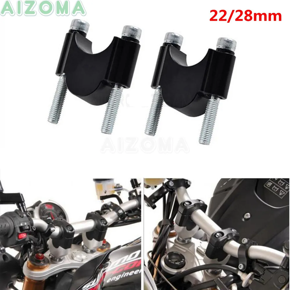 Universal Black Motorbike CNC Handlebar Riser Kit for Harley Chopper ...