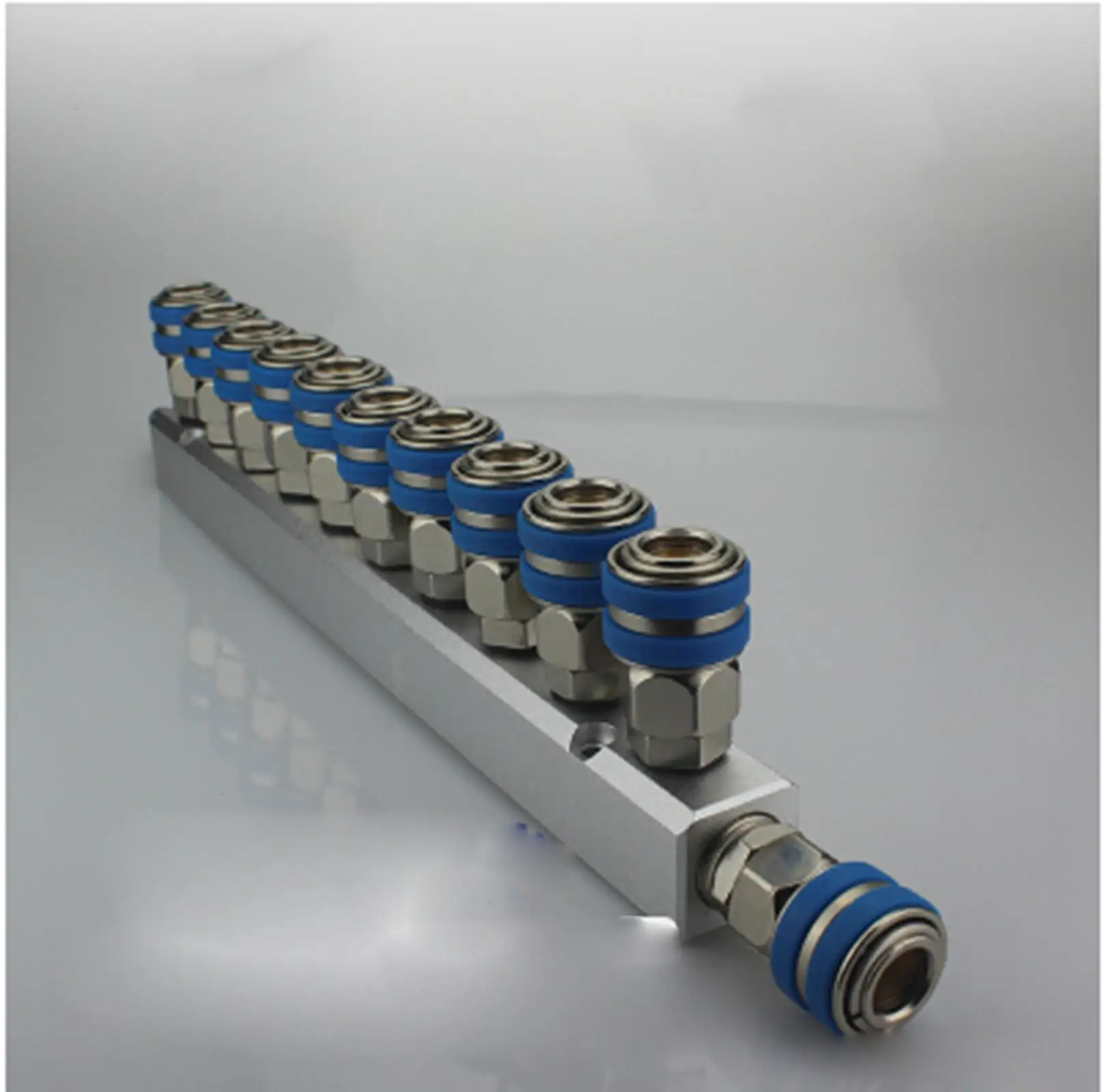C Type Socket Out 10 Way Pneumatic Air Solid Aluminum Manifold Block ...