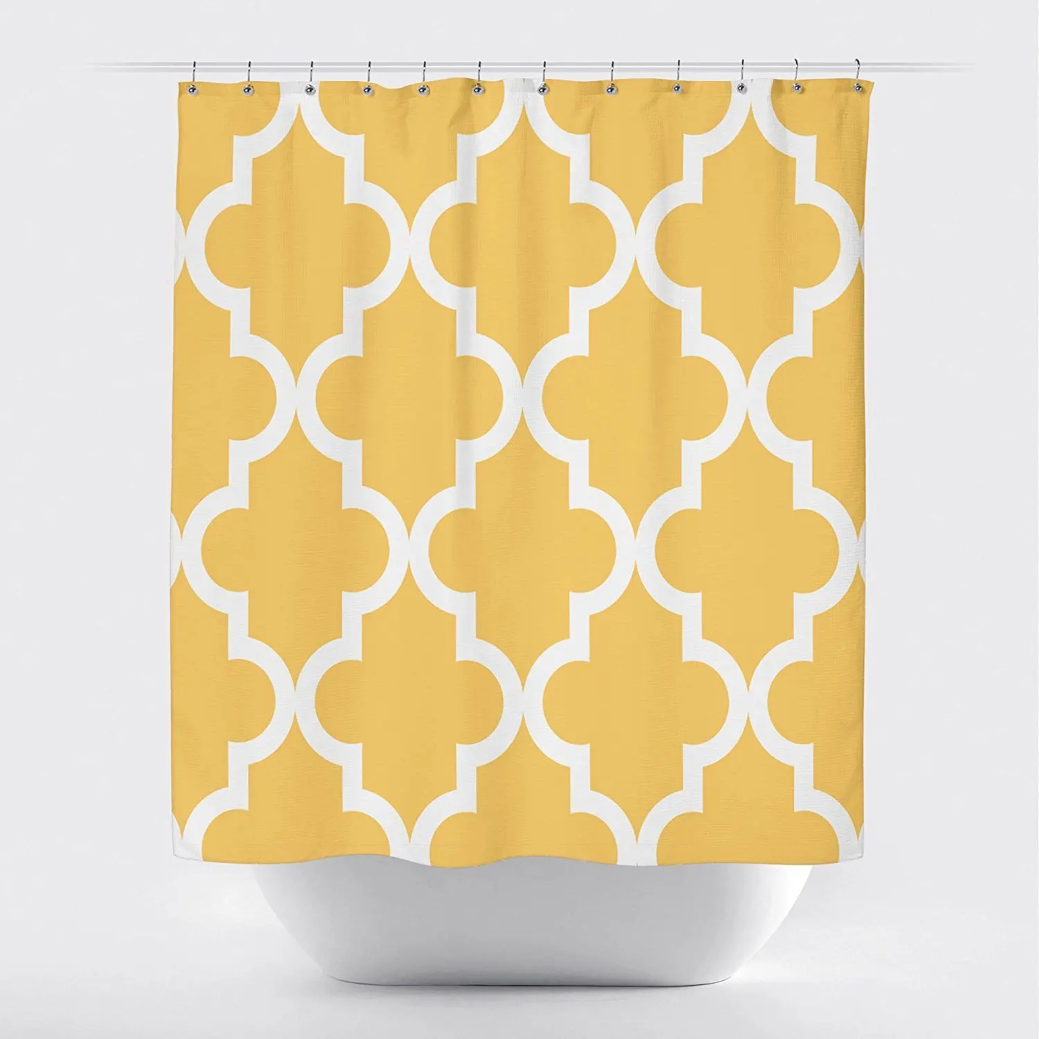 Memory Home Scalloped Durable Fabric Shower Curtain Large White on ...