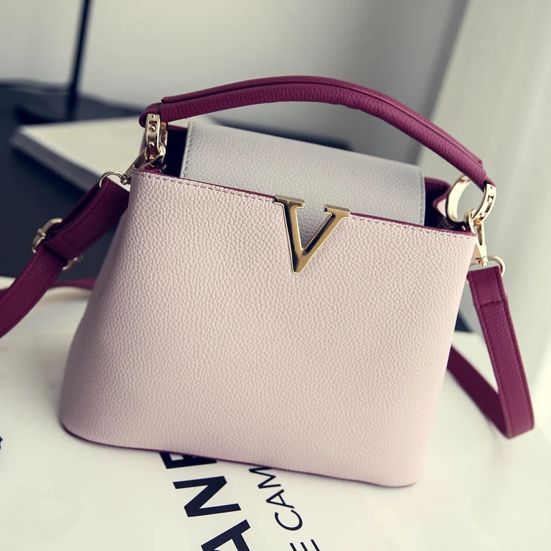 2017 new fashion V bag portable shoulder Xiekua package bag classic ...