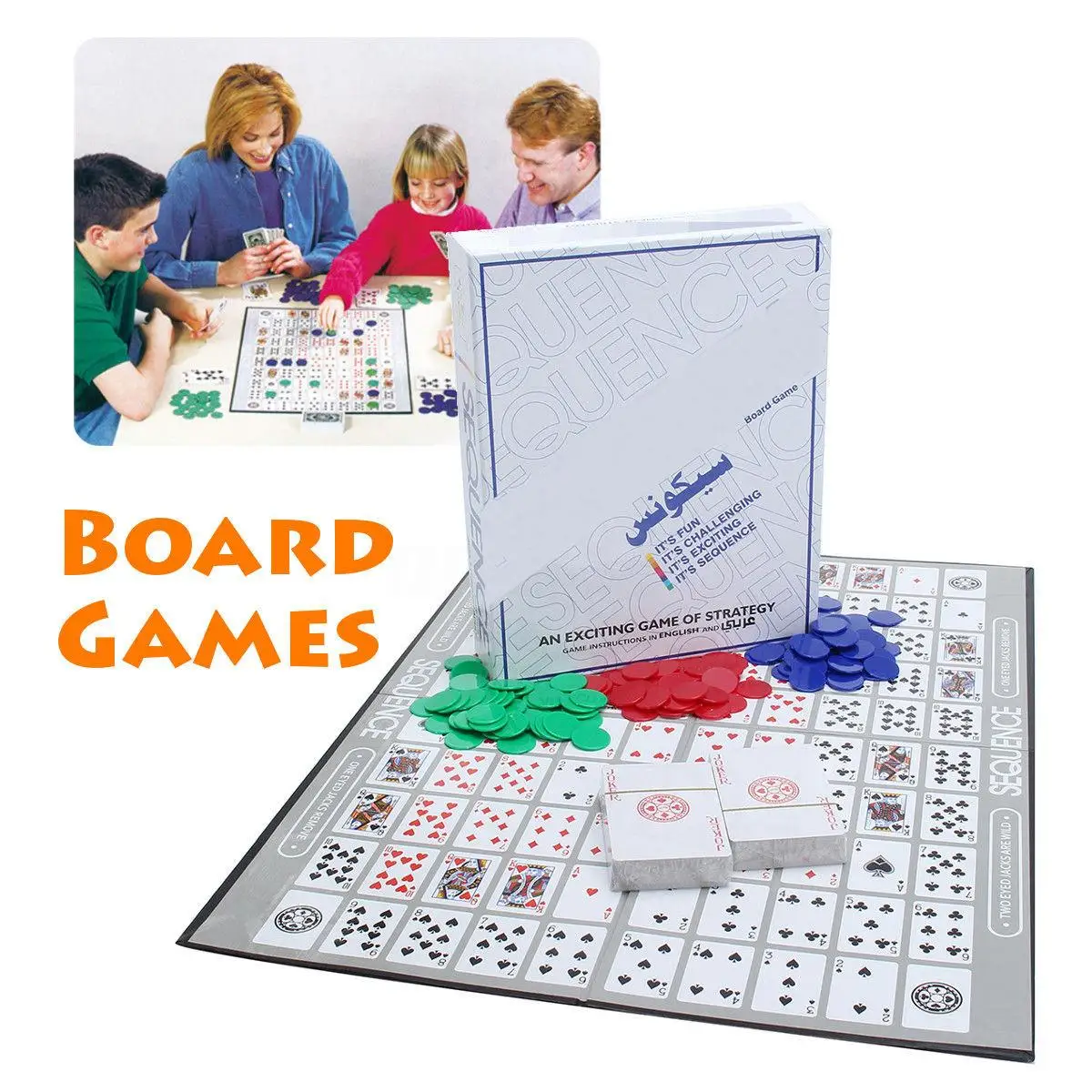 Board Games Challenge Sequence Strategy Card For 2 12 Players Family Board Games Challenge Sequence Strategy Card For 2 12 Players Family