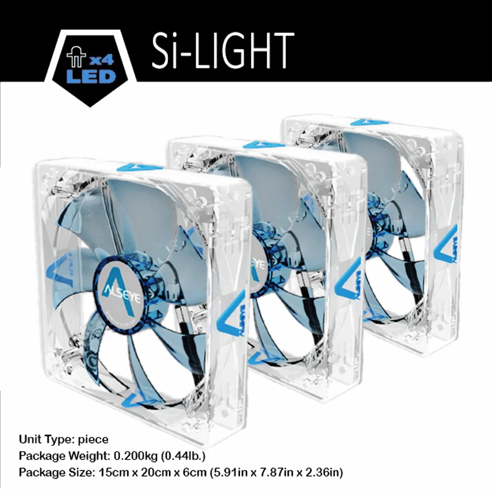 ALSEYE Computer LED case fan 120mm silicone quiet radiator (3pieces ...