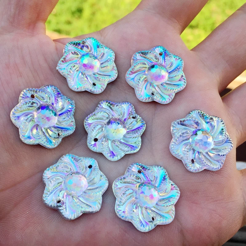 120PCS 21mm Bling Acrylic Rhinestone Buttons Artificial Plastic ...