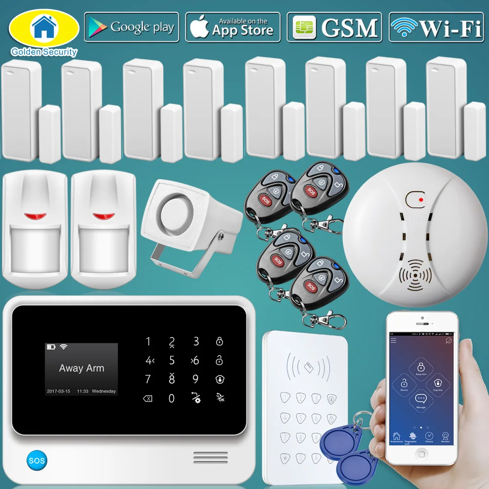 Golden Security G90B Plus WIFI GSM RFID Wireless Alarm System for Home ...