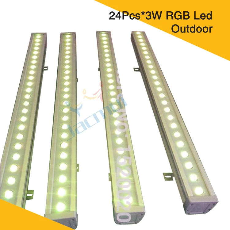 (4Units/Lot) Outdoor Led Wall Washer 24Pcs*3W RGB Led Bar 3/7 Channels ...