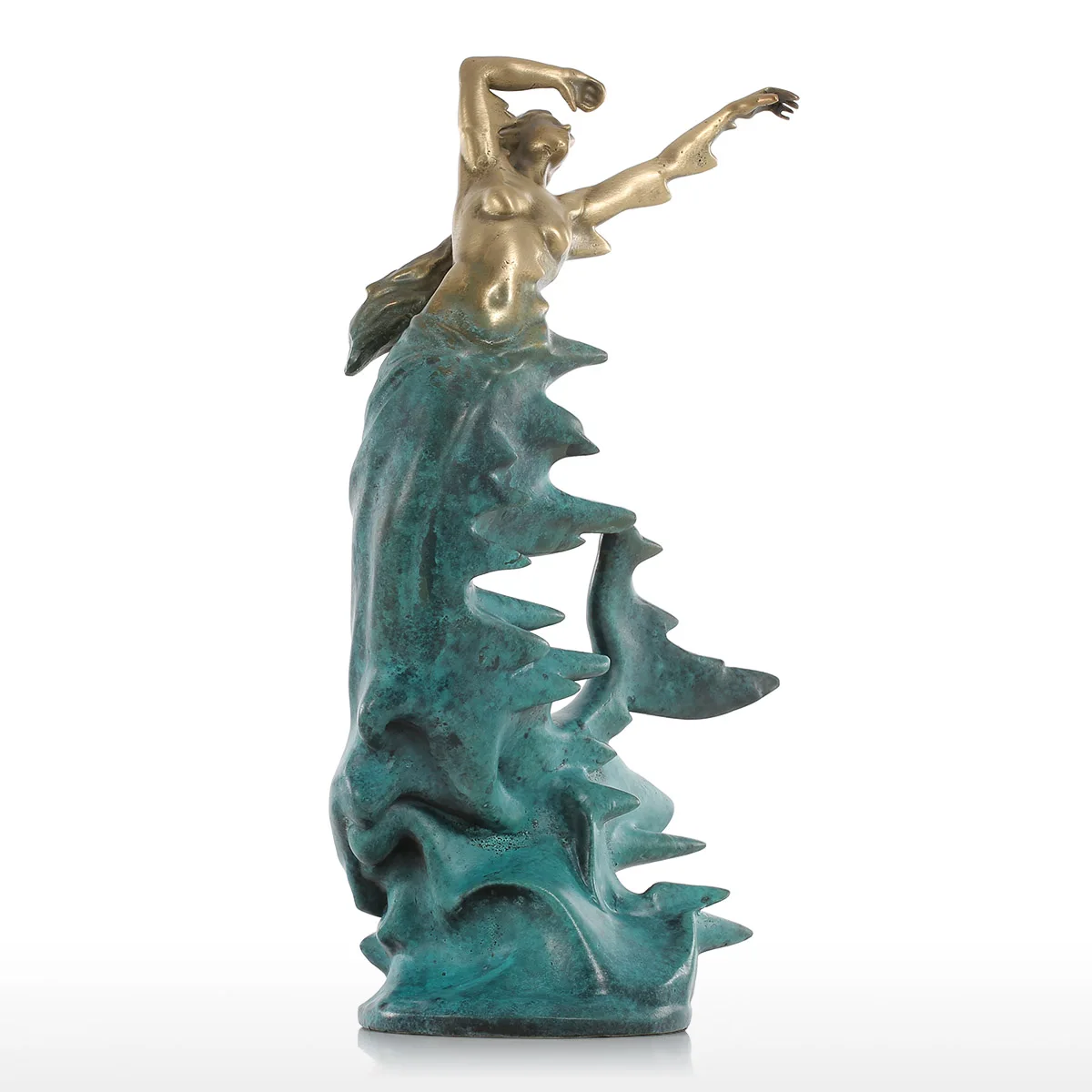 Tooarts Mermaid Bronze Sculpture Modern Design Ocean Goddess ...