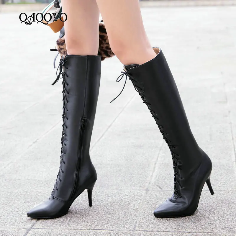 Модные сапоги до колена на молнии женские сапоги для верховой езды ...