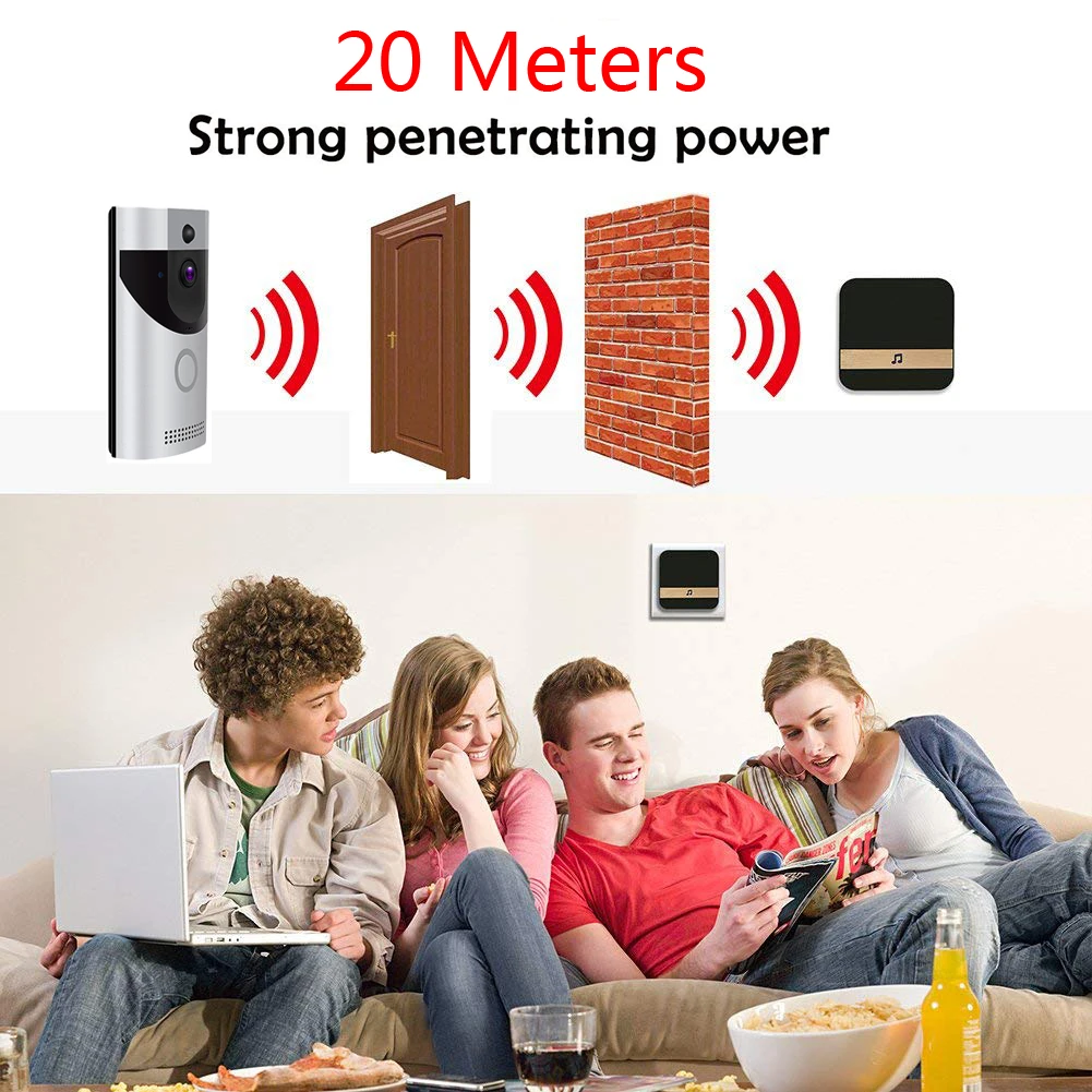 Sonnette - carillon,Sonnette vidéo wi-fi,système d'interphone sans fil ...