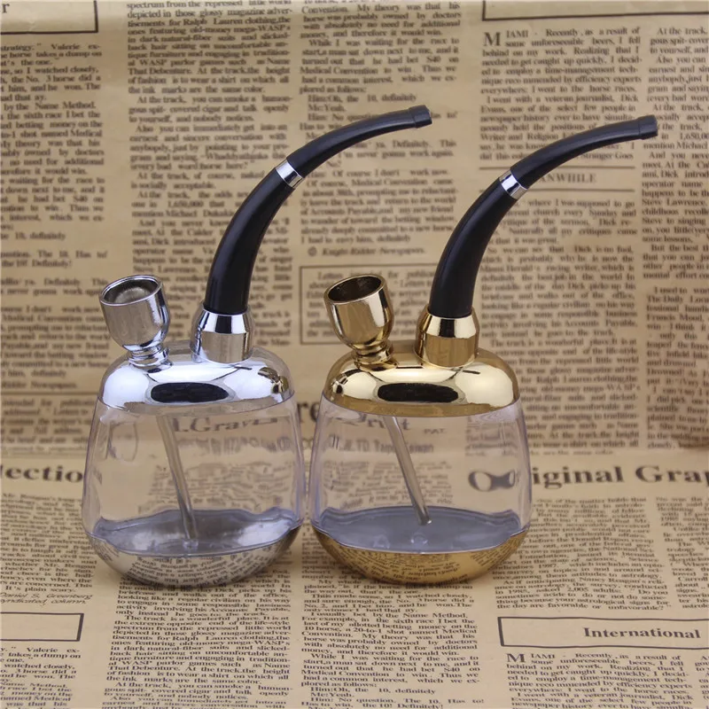 Smoking exquisite gadget tobacco pipe Transparent plastic Bent Type ...