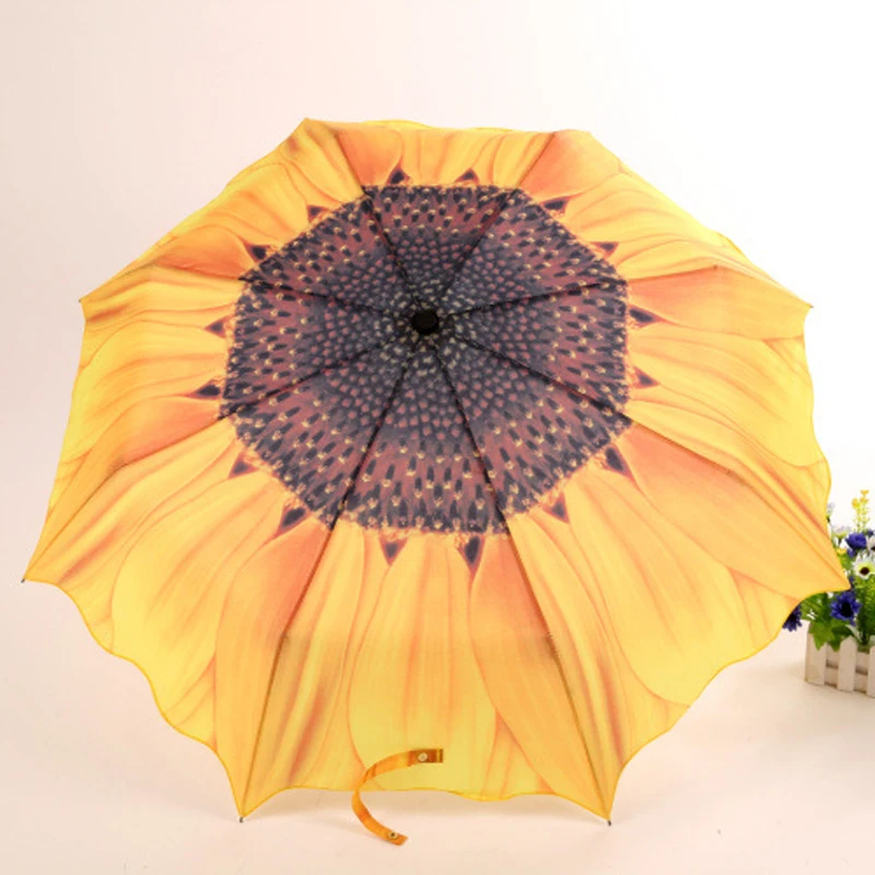 Hot Sale Beautiful Sunflower Women's Umbrella Creative Flowers ...