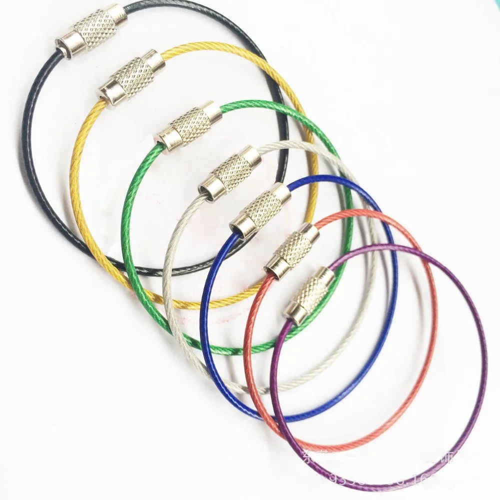 Aliexpress.com : Buy 500PC Stainless Steel Wire Keychain Cable Rope Key ...