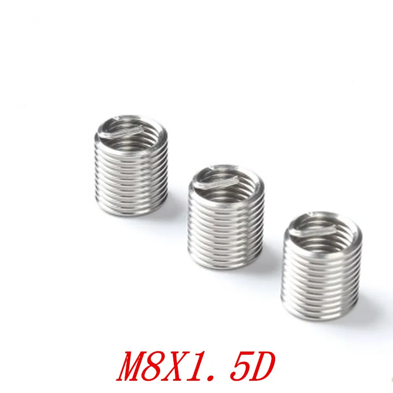 50pcs M8*1.5D M8x1.5D M8 Screws Thread Inserts Stainless Steel Coiled ...