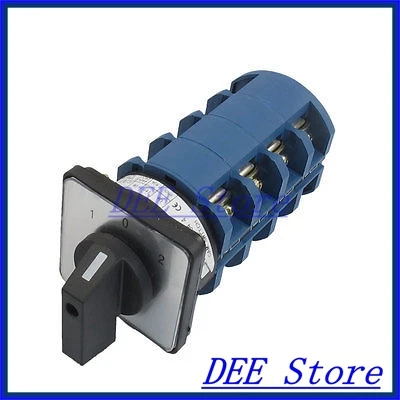 AC 660V 63A 16 Terminals 3 Positions Rotary Selector Cam Changeover ...