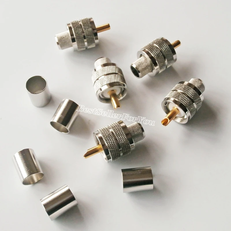10X-UHF-male-PL259PL-259-Plug-crimp-RG8-RG213-RG165-LMR400-7D-FB-cable ...
