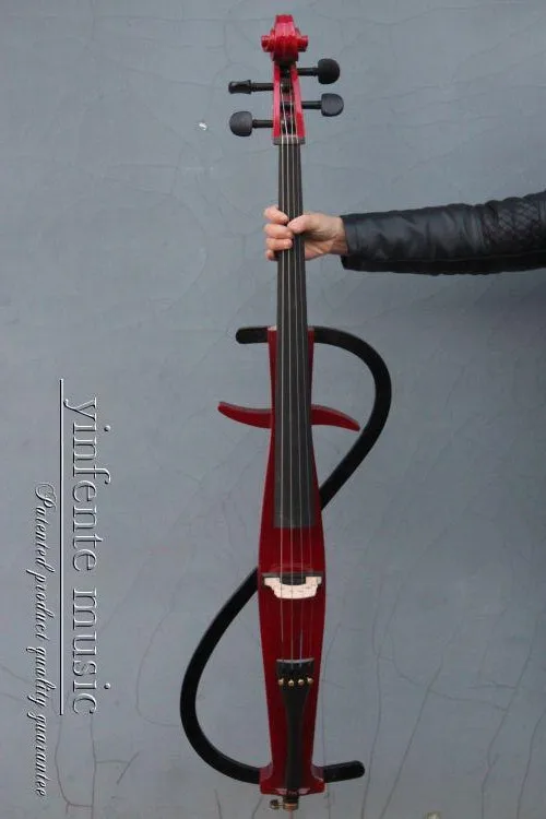red black Electric Cello 4/4 hand carved good ebony agleam Silent Cello ...