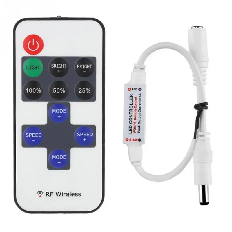 1set Mini Wireless Single Color Remote Control Dimmer DC 12V 11keys RF ...