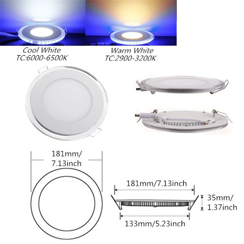 20w White + Blue Dual Color Led Downlight Indoor Lighting Round Led ...