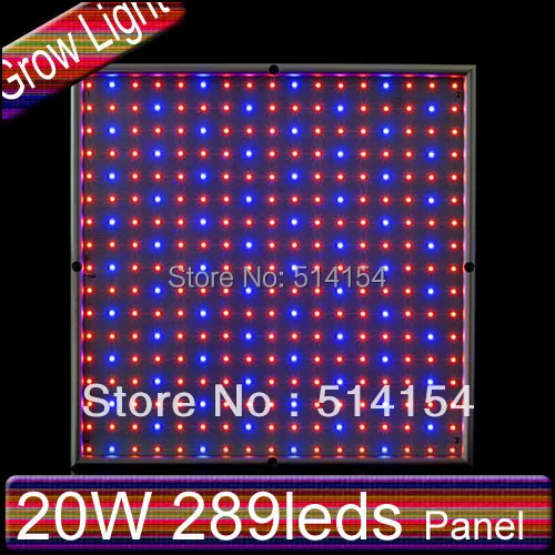 LED Plant growing lights 20W 289 leds Red:630 660nm Blue:420 nm square ...