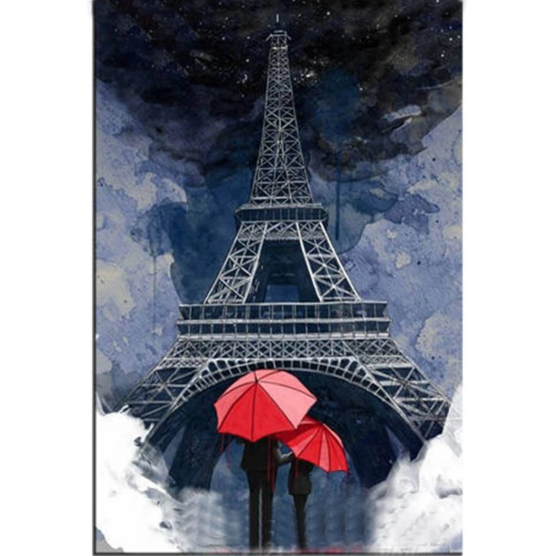 Full Square Diamond Painting Eiffel Tower Diamond Embroidery Scenic ...