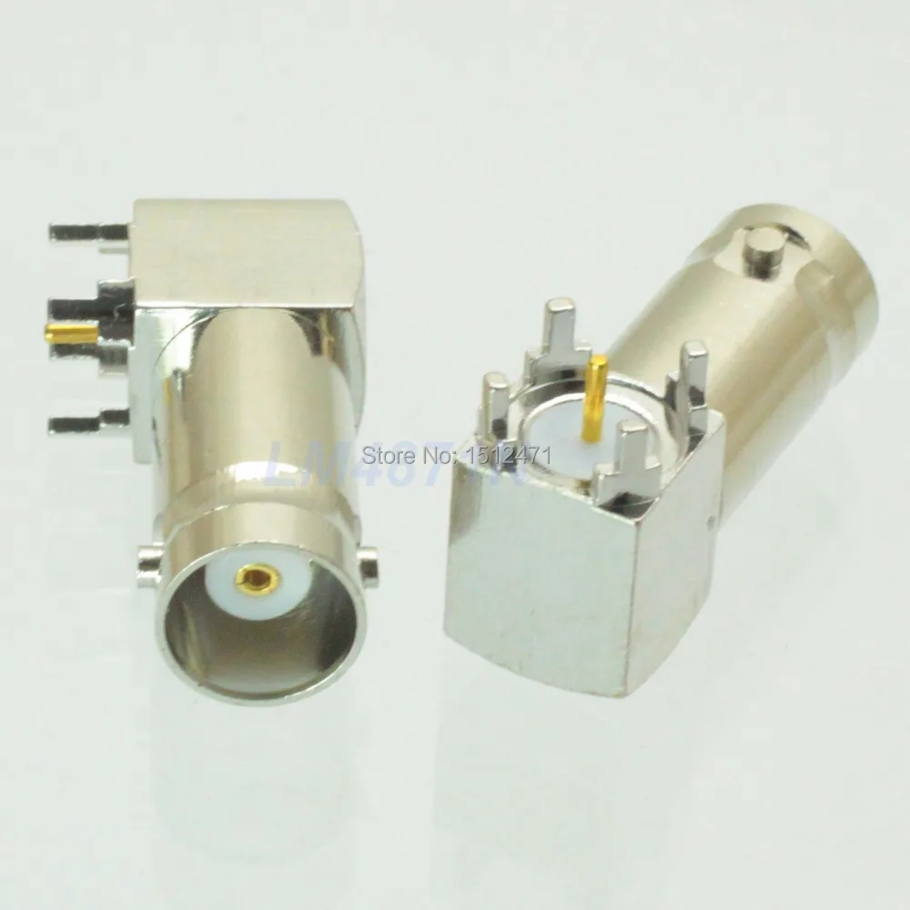 10pcs Connector BNC female right angle solder PCB mount RF COAXIAL|rf coaxial connectors|rf ...