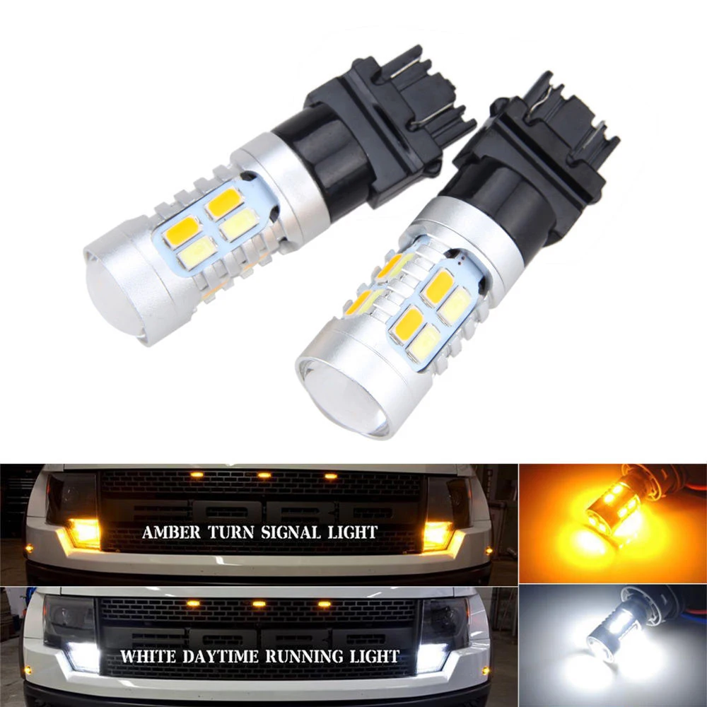 Universal 2Pcs High Power 3157 Dual Color Switchback 20 SMD 5730 LED ...