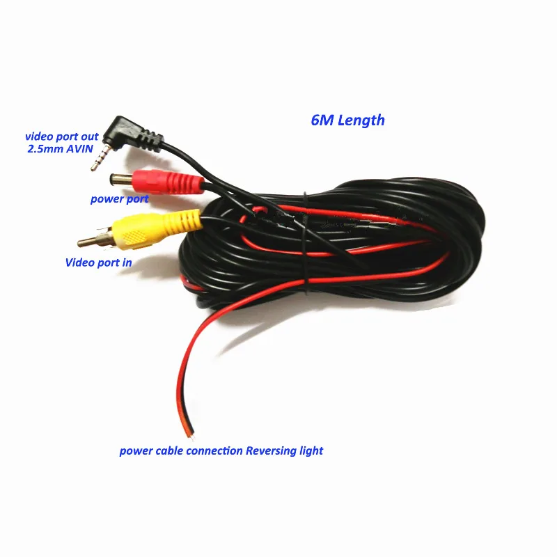 6M Wire Cable for All Car Parking Rear Front View Backup Camera with 2 ...