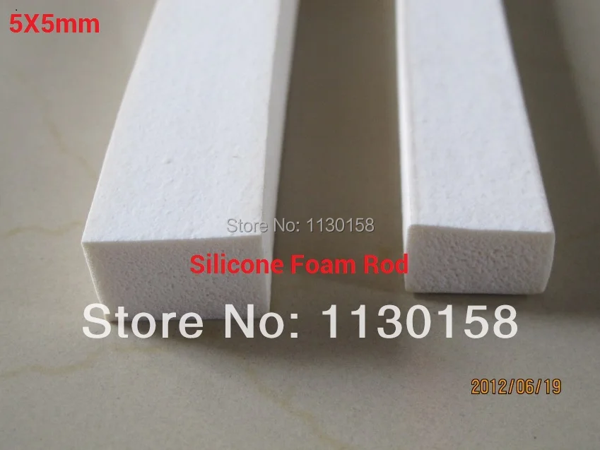 Silicone Sponge Strip, 5X5mm, 10meters Square Foam Silicon Strip Closed ...
