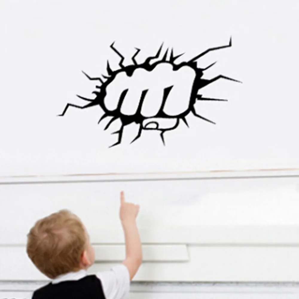 The-Incredible-Hulk-Fist-Punch-Boys-Wall-Art-Stickers-Decal-DIY-Home ...