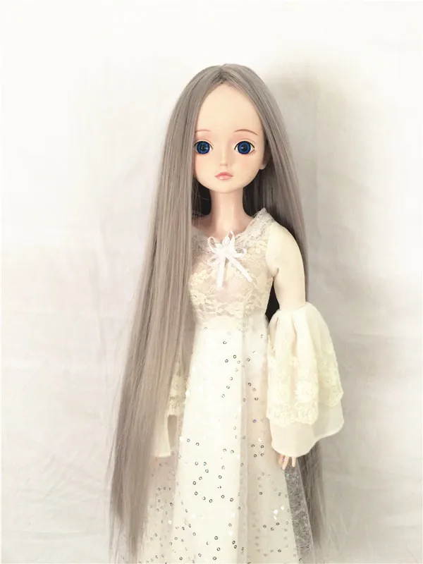 1PCS Blyth Kurhn Dolls Hair Gray Long Straight Hair High Temperature ...