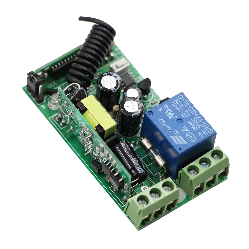 Wide Voltage AC 85V 250V 10A Relays Receiver 1CH RF Wireless Remote ...