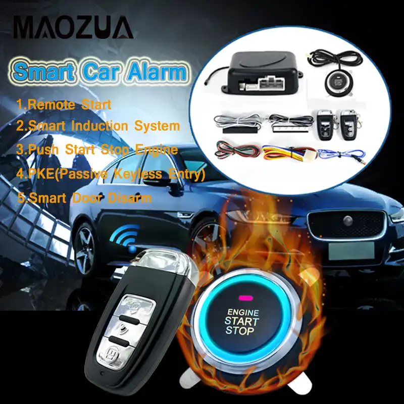 9Pcs Auto Car SUV Keyless Entry Engine Start Alarm System Push Button ...