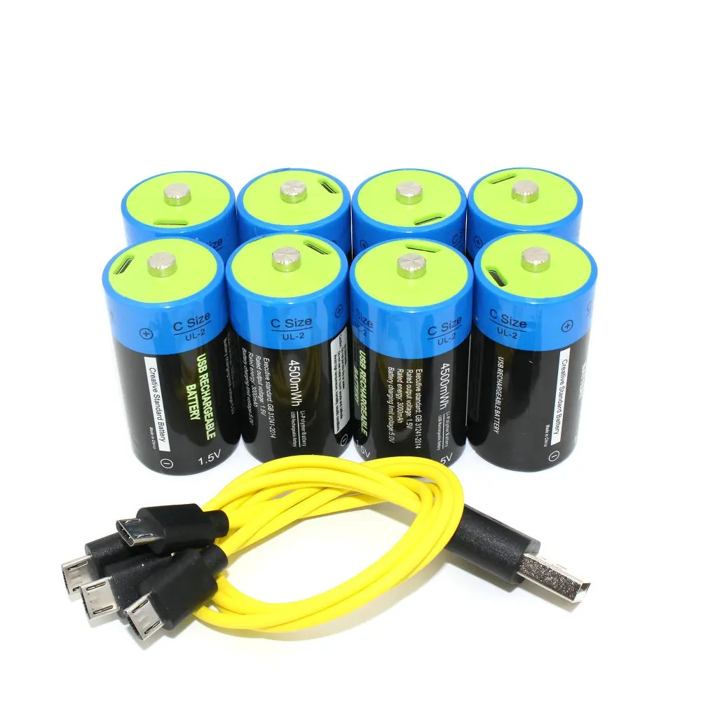 Etinesan 8pcs USB C size Battery C type Li polymer Battery Rechargeable ...
