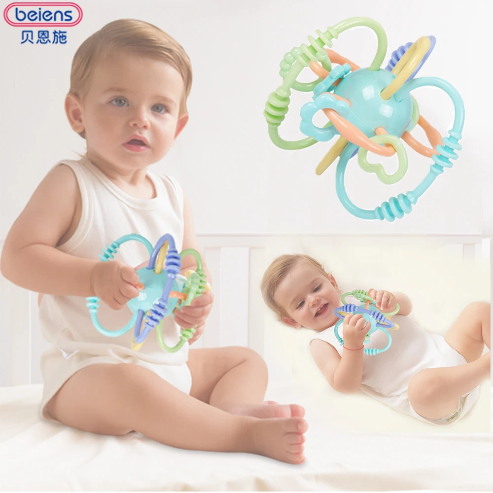 Beiens Baby Toys Soft Rattles Safety Teether For 0-12 Months Puzzle ...