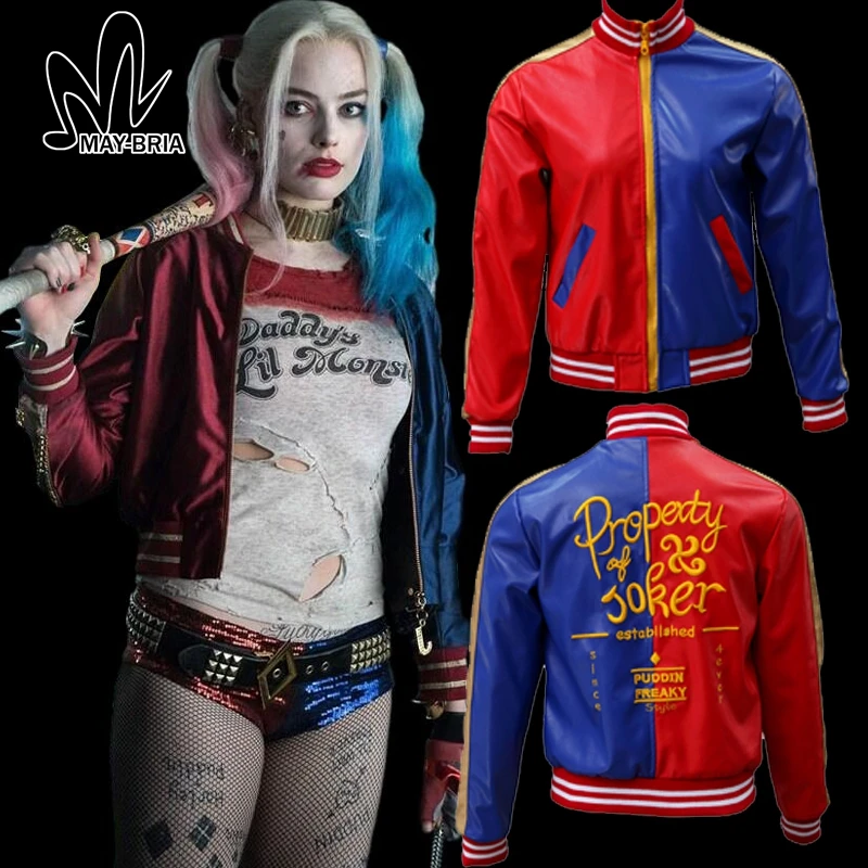 Suicide Squad Harley Quinn Jacket Halloween Cosplay Costume Women Adult