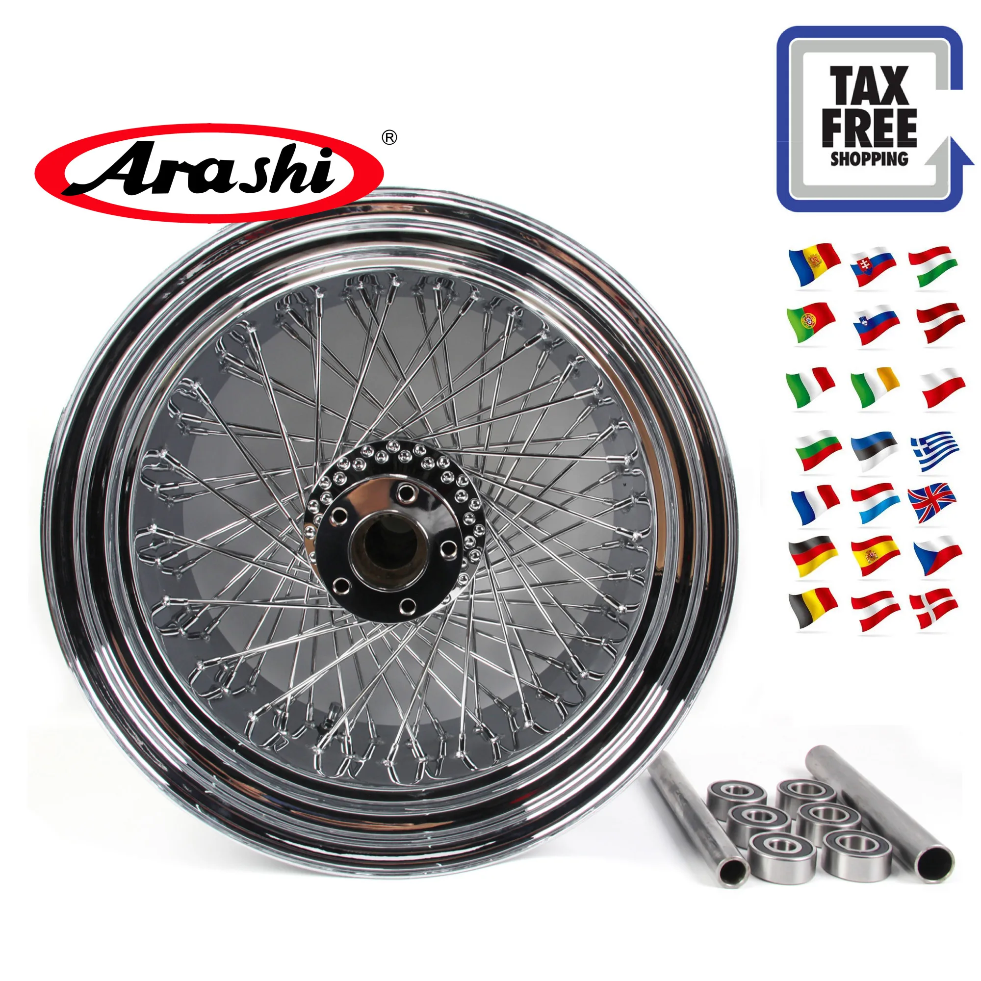 Arashi 18X10.5” 80 Spoke Chrome Wheel Rim Rear Rims For Harley Davidson ...