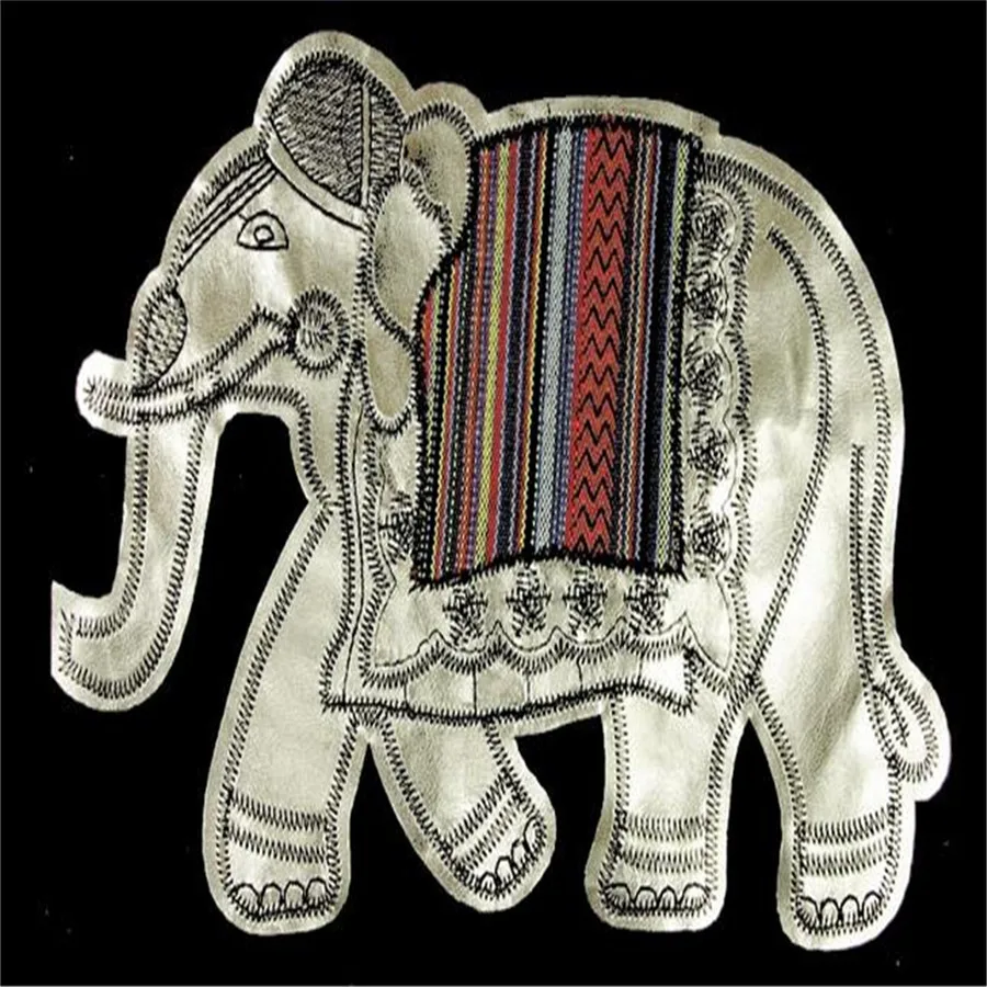 Fashion elephant PU iron on patches for clothes Sew on embroidered ...