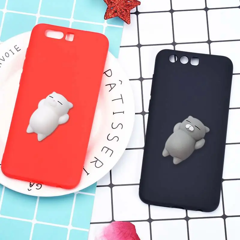 3D Squishy Cat Phone Case For Huawei Honor 9 Lovely Animal Silicon Soft ...